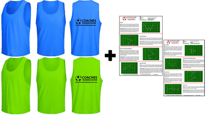 Coaches Training Room Soccer Pinnies Bibs Custom Order